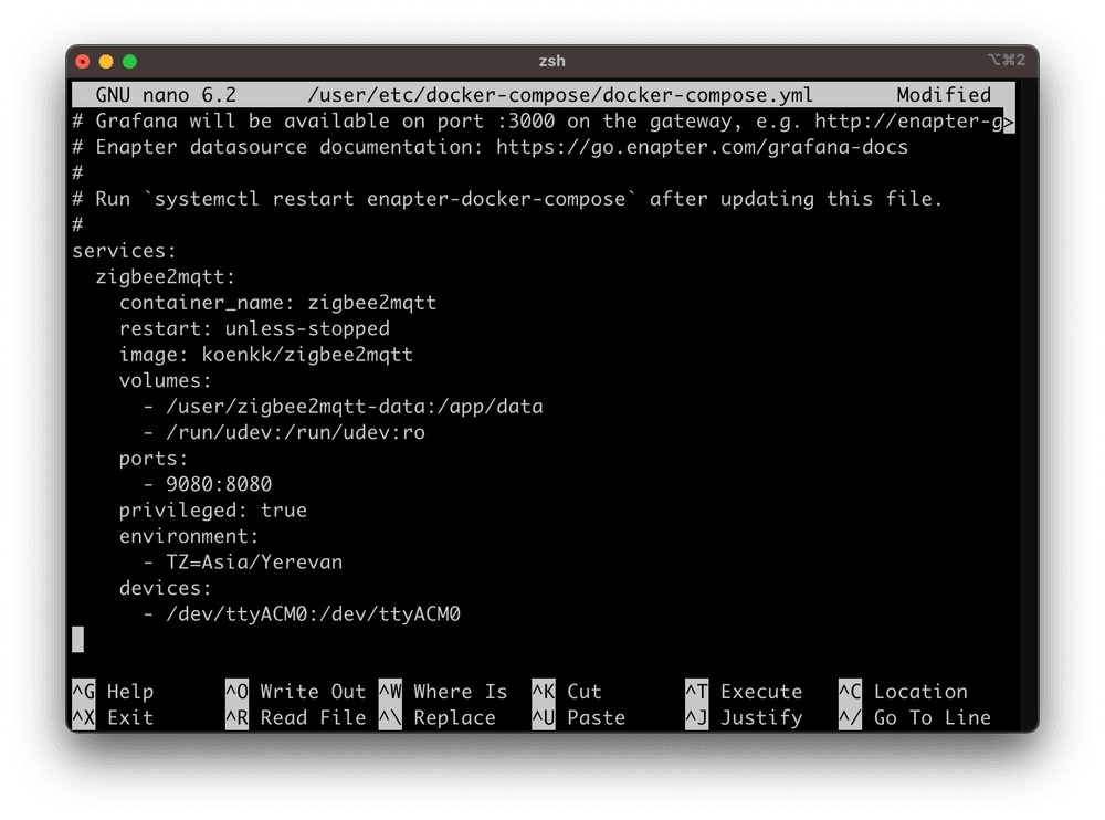 Zigbee Support in Enapter Gateway with Zigbee2MQTT | Enapter Developer Toolkit
