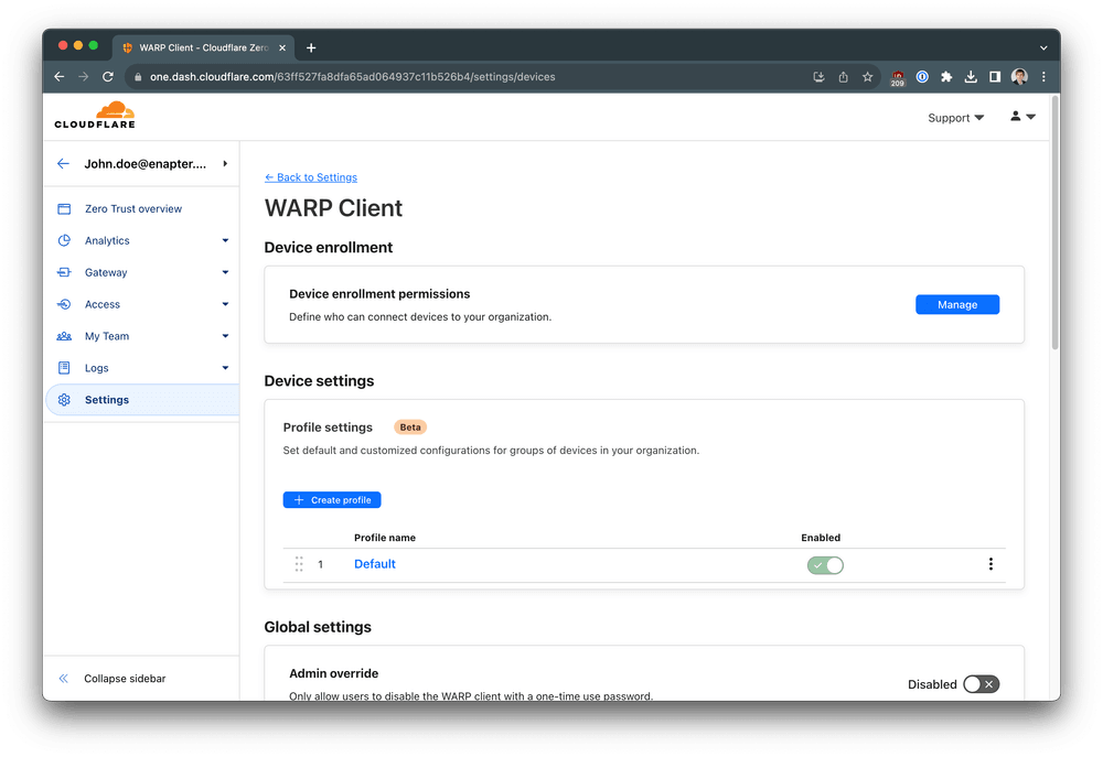 Enapter Gateway remote access with Cloudflare Zero Trust | Enapter Developer Toolkit