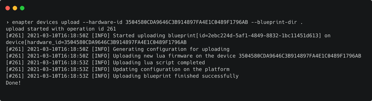 Uploading Blueprint | Enapter Developer Toolkit