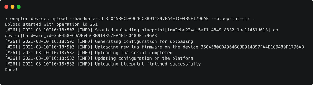 Uploading Blueprint | Enapter Developer Toolkit